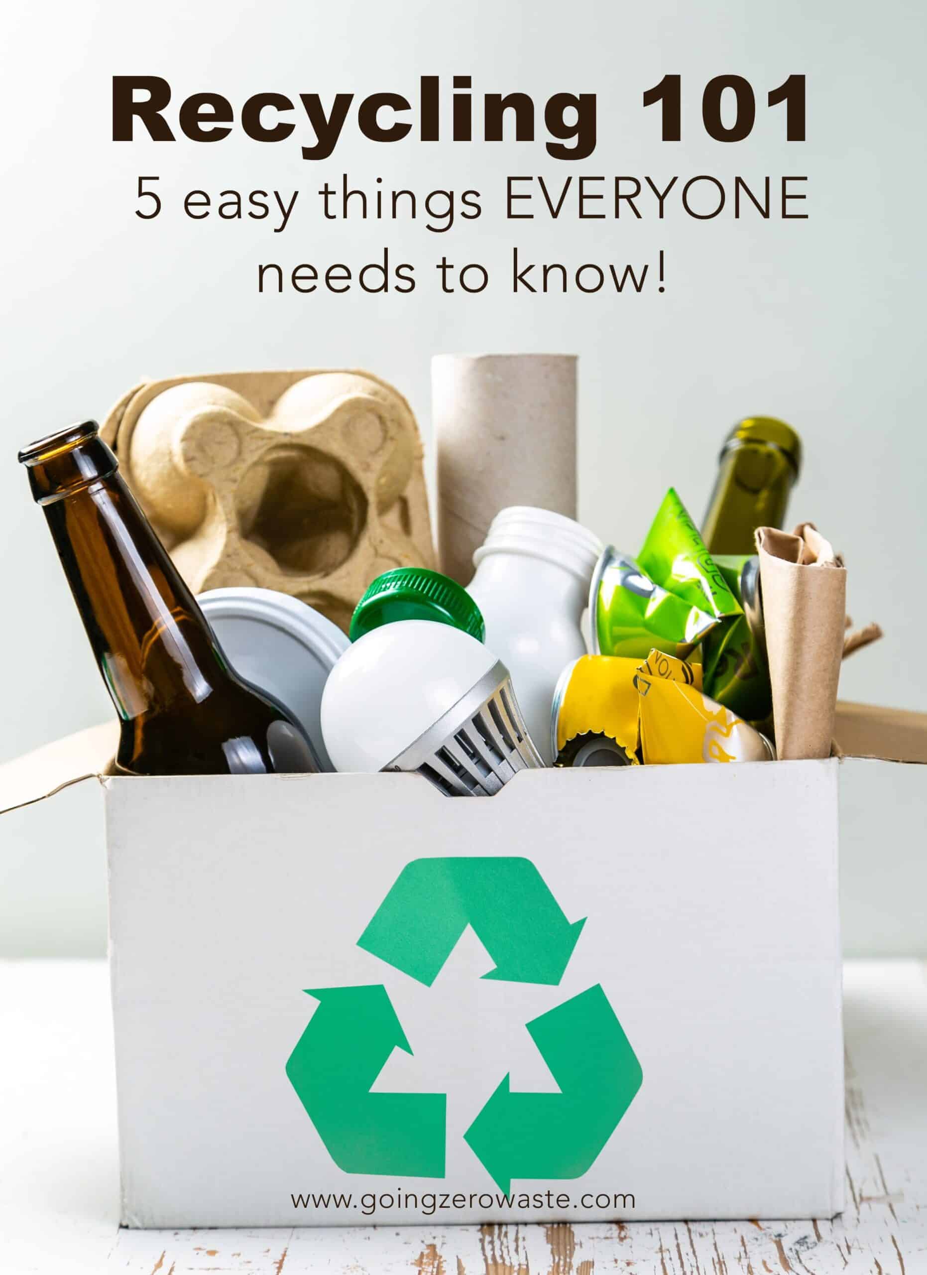Recycling 101 - 5 Easy Things EVERYONE Needs to Know! - Going Zero Waste
